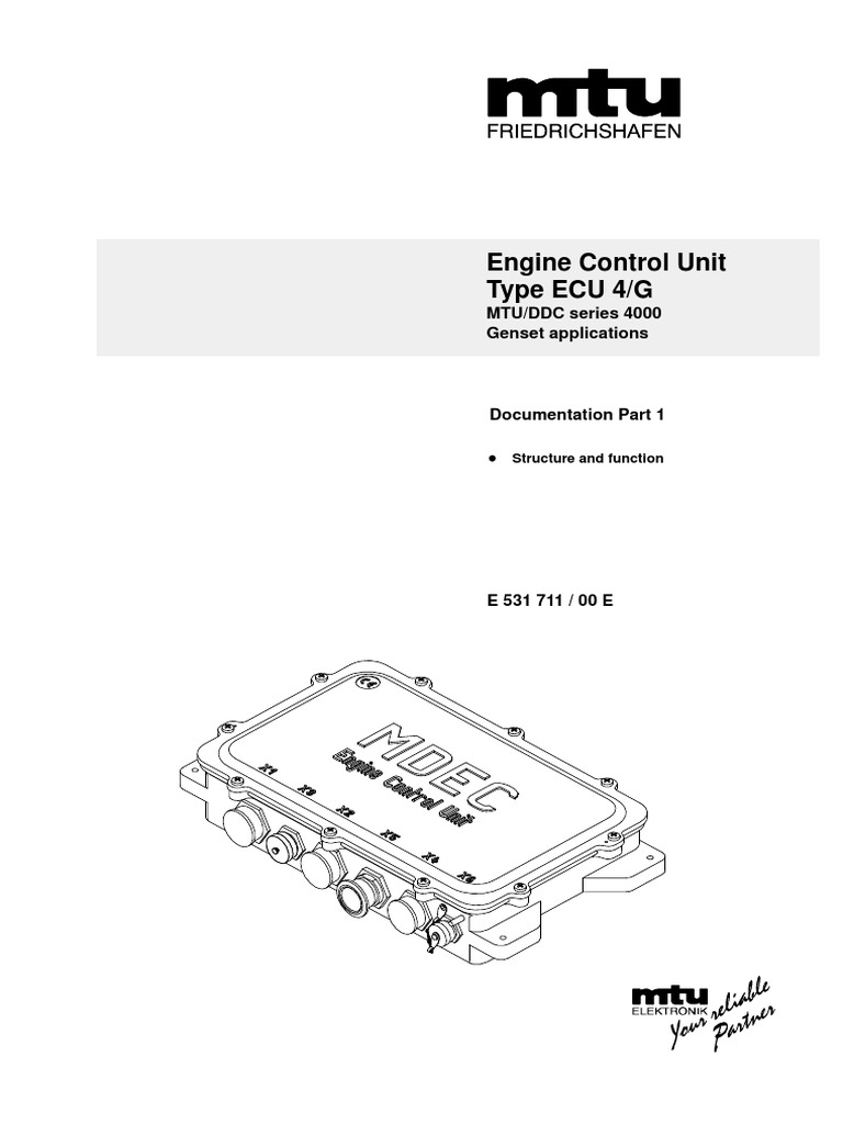 MTU ECU 4/G Engine Control Manual | PDF | Electrical Engineering ...