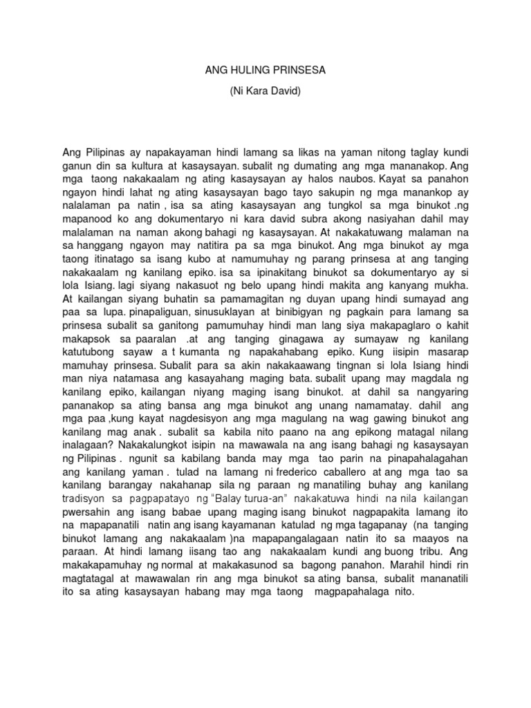 Ang Huling Prinsesa | PDF