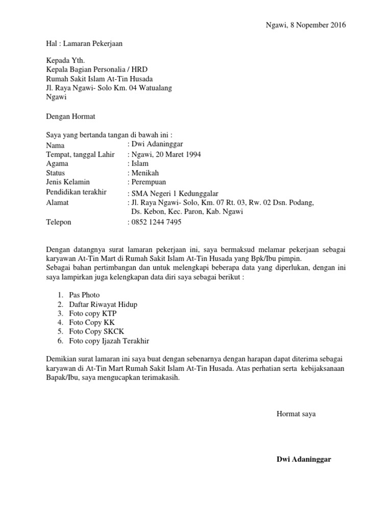 Data Eka Lamaran Kerja | PDF