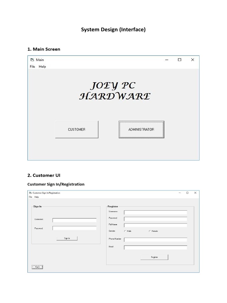 System Design (Interface) : 1. Main Screen | PDF | Finance & Money ...