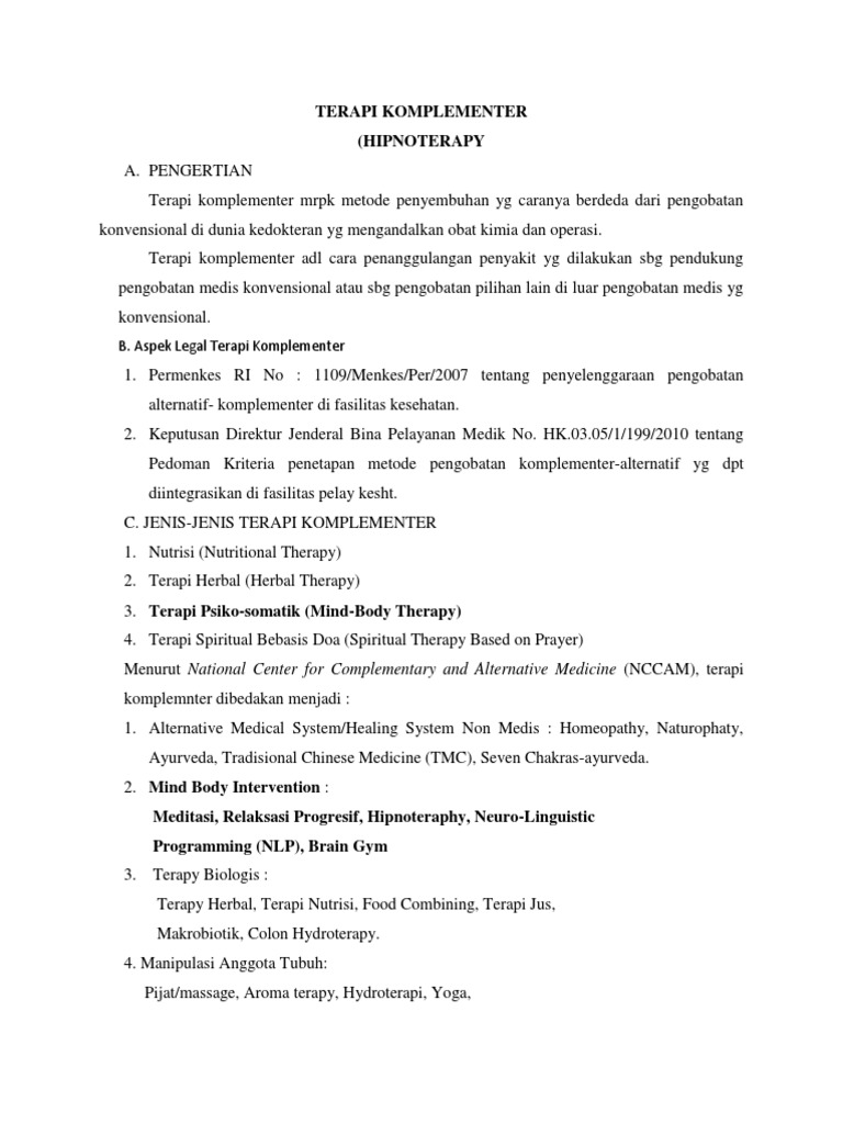 Terapi Komplementer | PDF