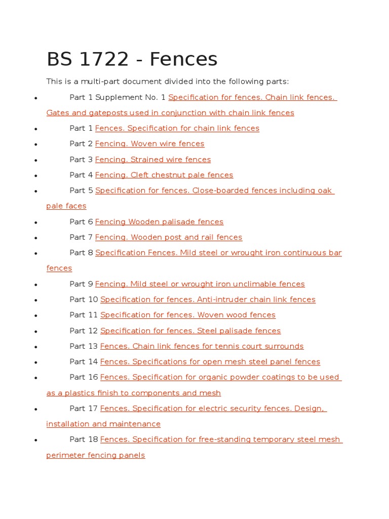 BS 1722 - Fence | PDF | Economic Sectors | Civil Engineering