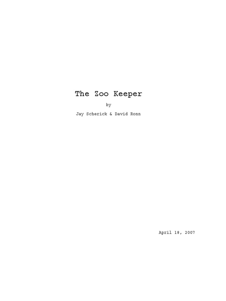 The Zookeeper - Script | PDF | Lion | Zoo