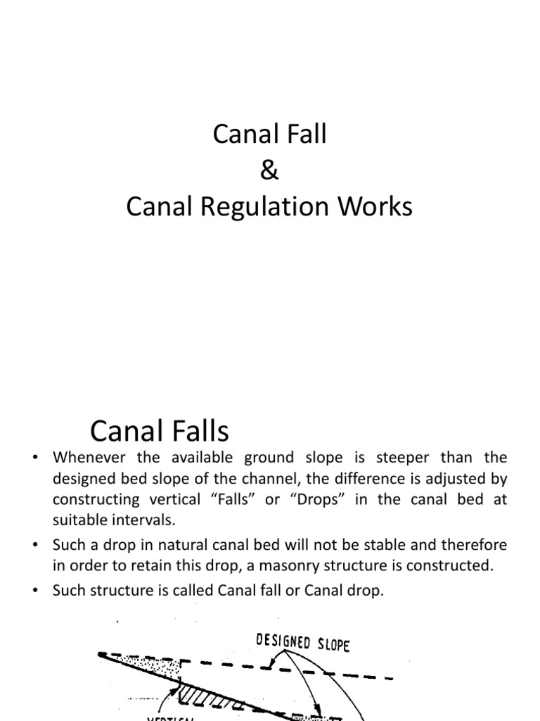Canal Fall & Cross Drainage Works | PDF | Canal | Reservoir
