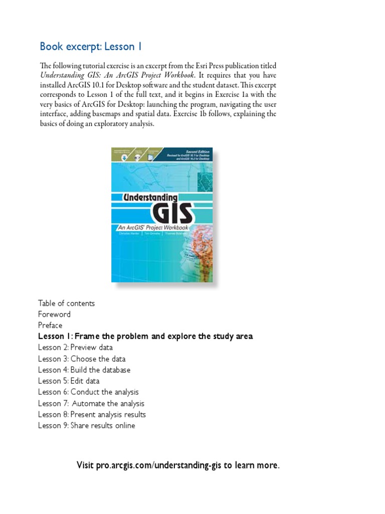 Ugis 2nd Edition Lesson 1 Pdf Arc Gis Geographic Information System