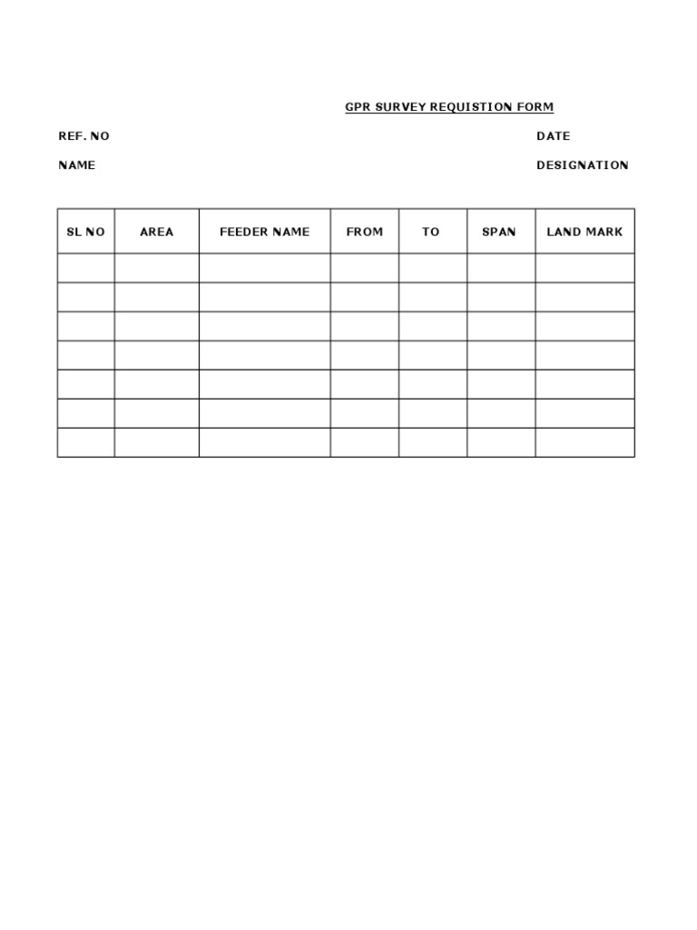 GPR Survey Requisition Form | PDF