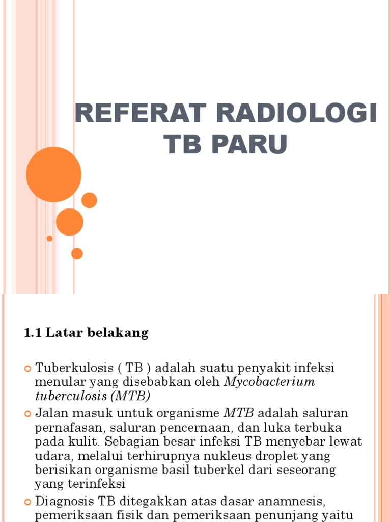 Radiologi TB Paru: Diagnosis & Proyeksi | PDF