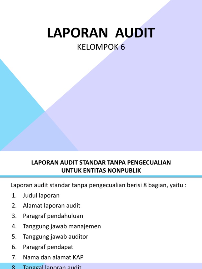 Auditing - Laporan Audit | PDF
