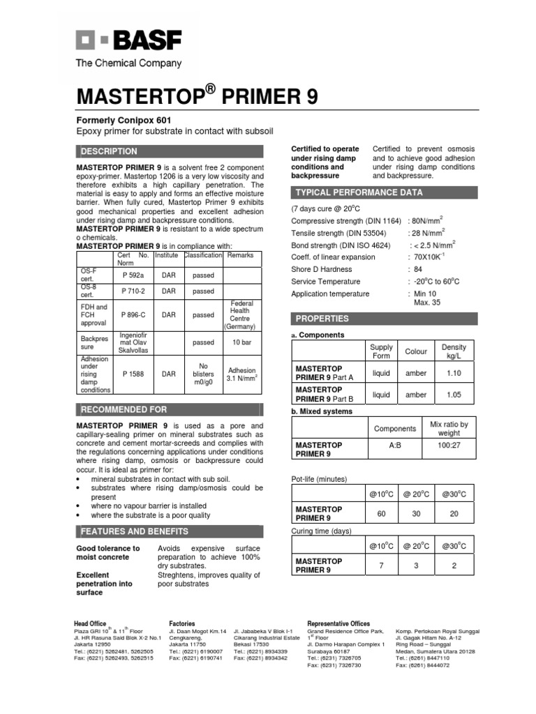 Mastertop Primer 9 | PDF | Epoxy | Building Engineering