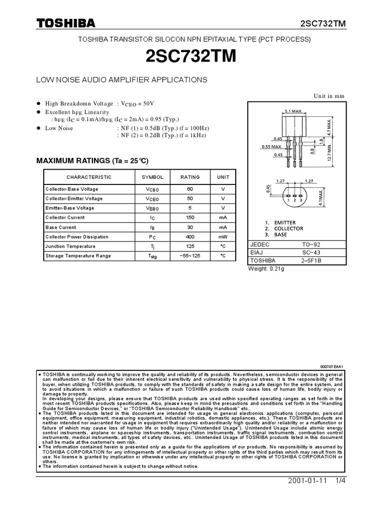 2sc732 PDF | PDF | Reliability Engineering | Bipolar Junction Transistor