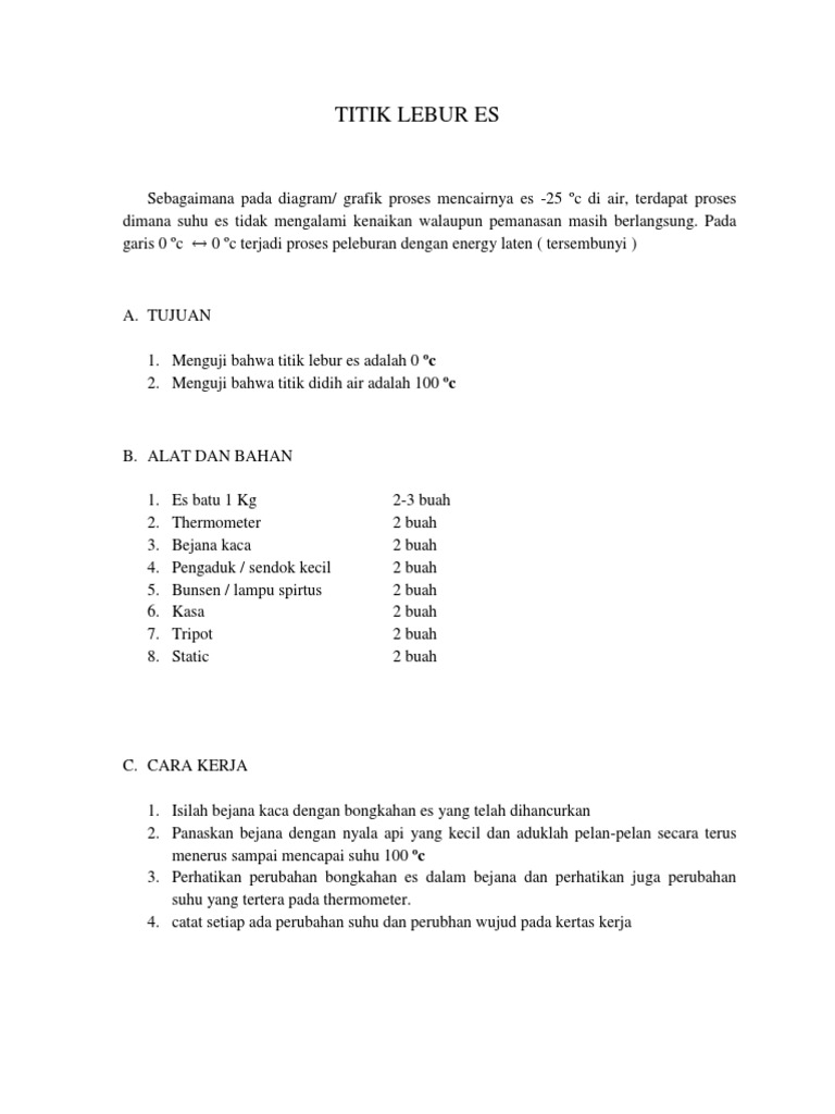 Titik Lebur Es | PDF