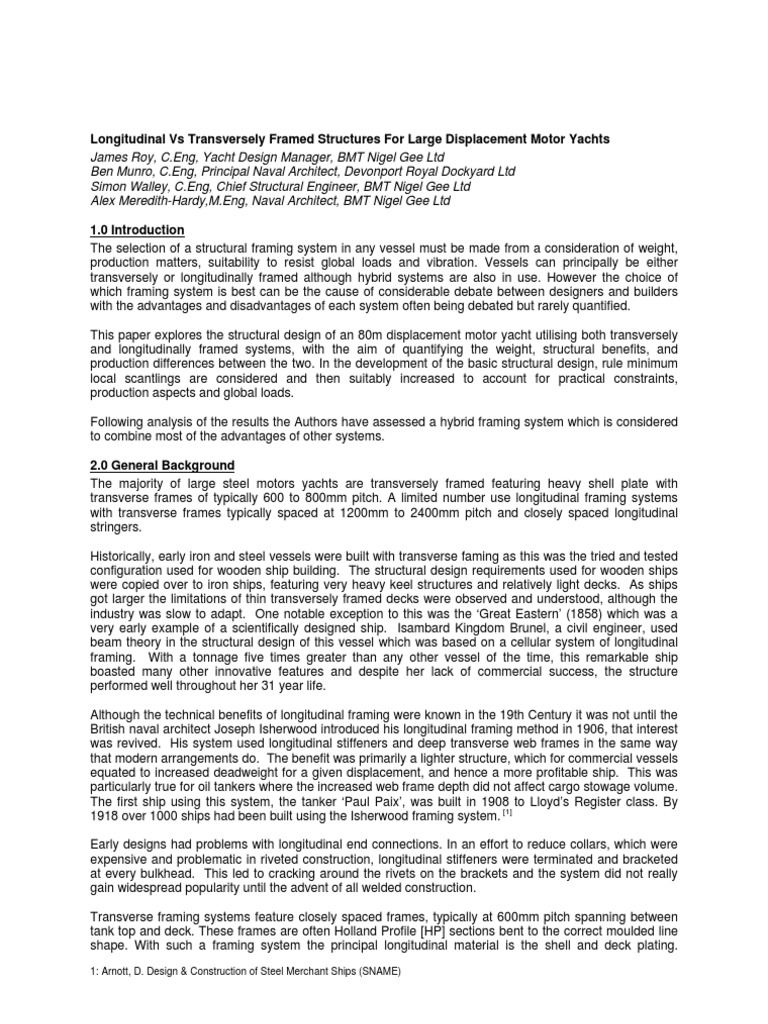 Longitudinal Vs Transversal Frame in Ship Construction | PDF | Hull ...