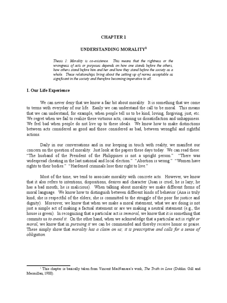 Chap1 Pt. 1 - What Is Morality | PDF | Morality | Good And Evil