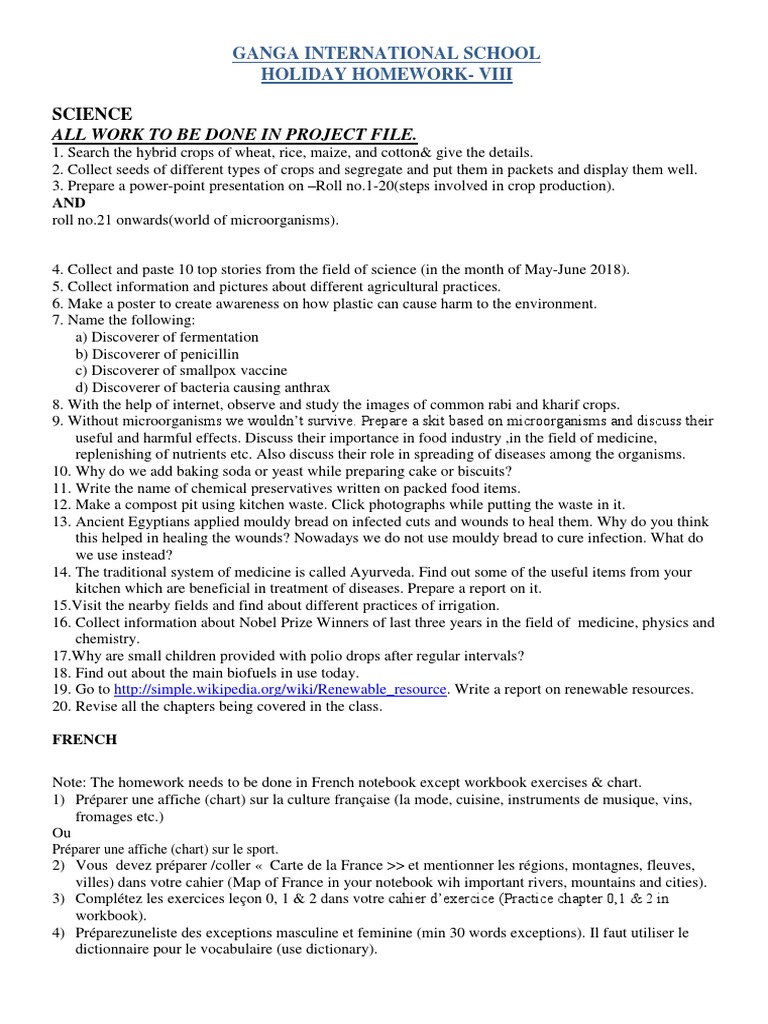Holiday Homework Class-Viii | PDF | Rectangle | Computer Network