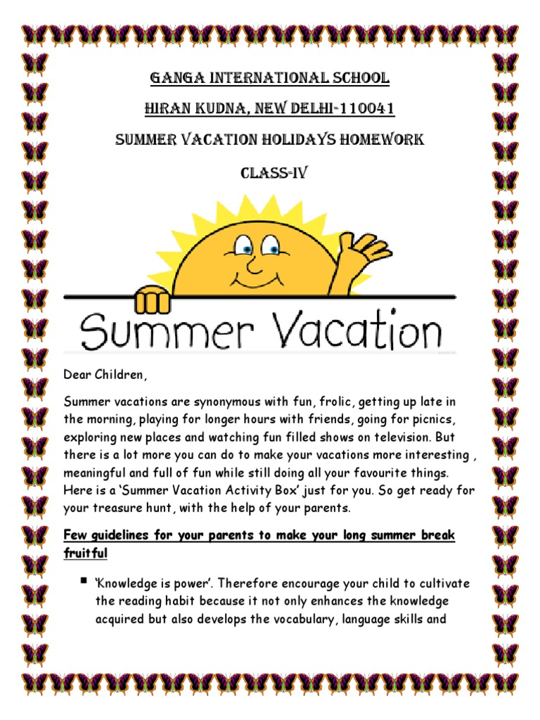 Class 4 Summer Vacation Homework Guide | PDF | Usb Flash Drive | Computing