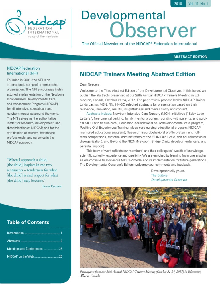 Nidcap Vol 11 No1-Final | Neonatal Intensive Care Unit | Infants