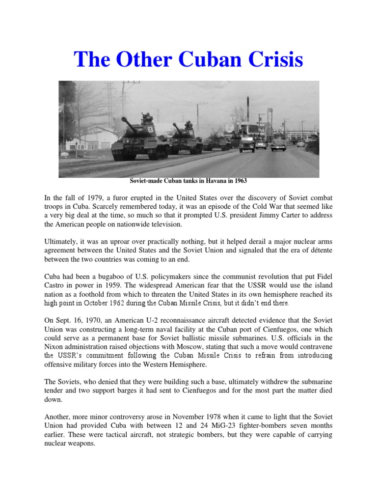 Mil Hist - CW Other Cuban Crisis, The | PDF | Cuban Missile Crisis ...