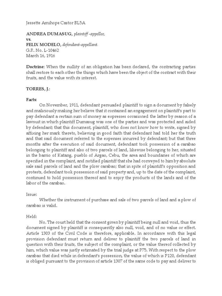 Dumasug Vs Modelo-CASTOR | PDF | Complaint | Lawsuit