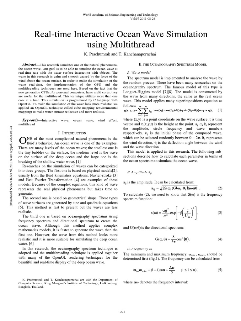 Real Time Interactive Ocean Wave Simulation Using Multithread | PDF ... Real Time Interactive Ocean Wave Simulation Using Multithread | PDF ...