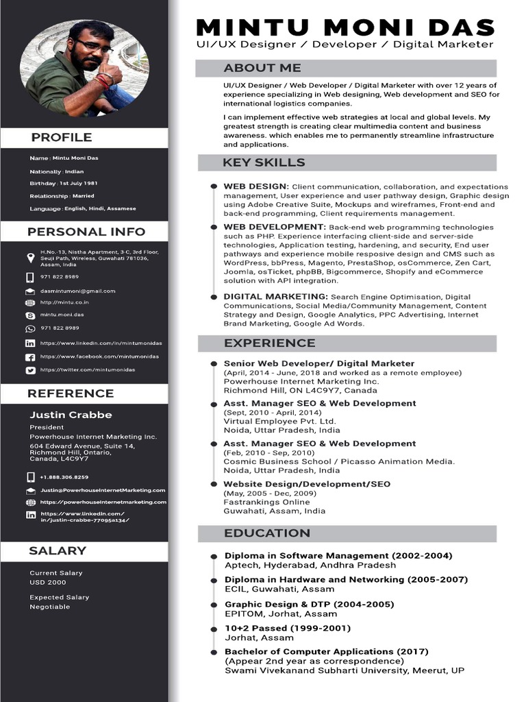 Mintu Moni Das Resume PDF | PDF