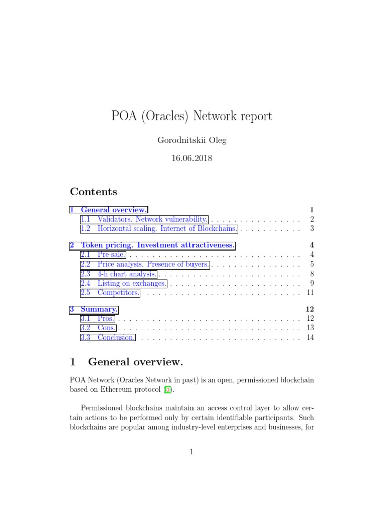 POA Network Report | PDF | Computer Network | Computing