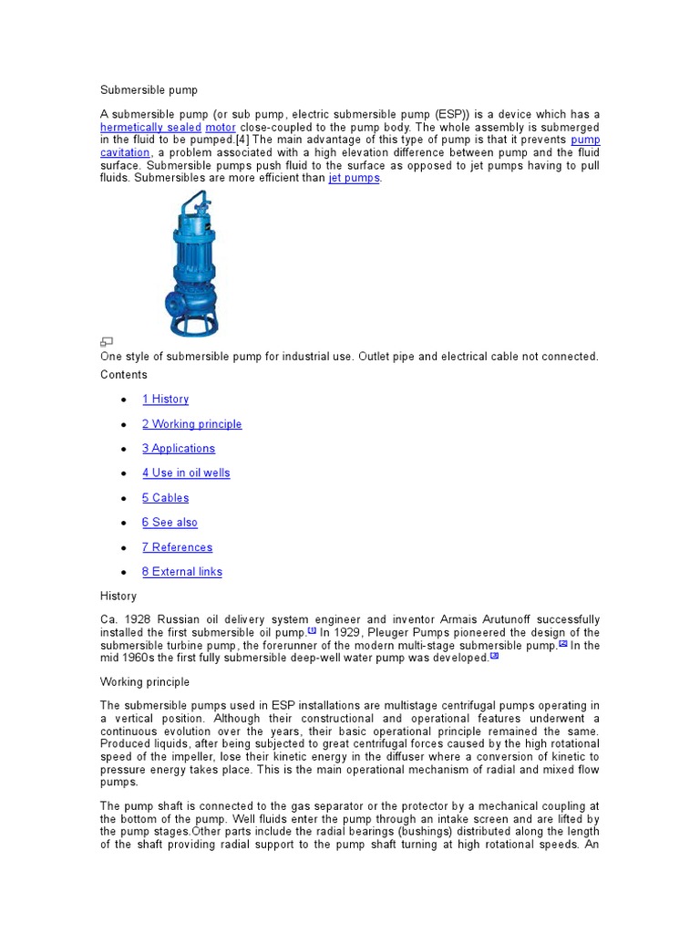 Submersible Pump | PDF | Pump | Mechanical Engineering