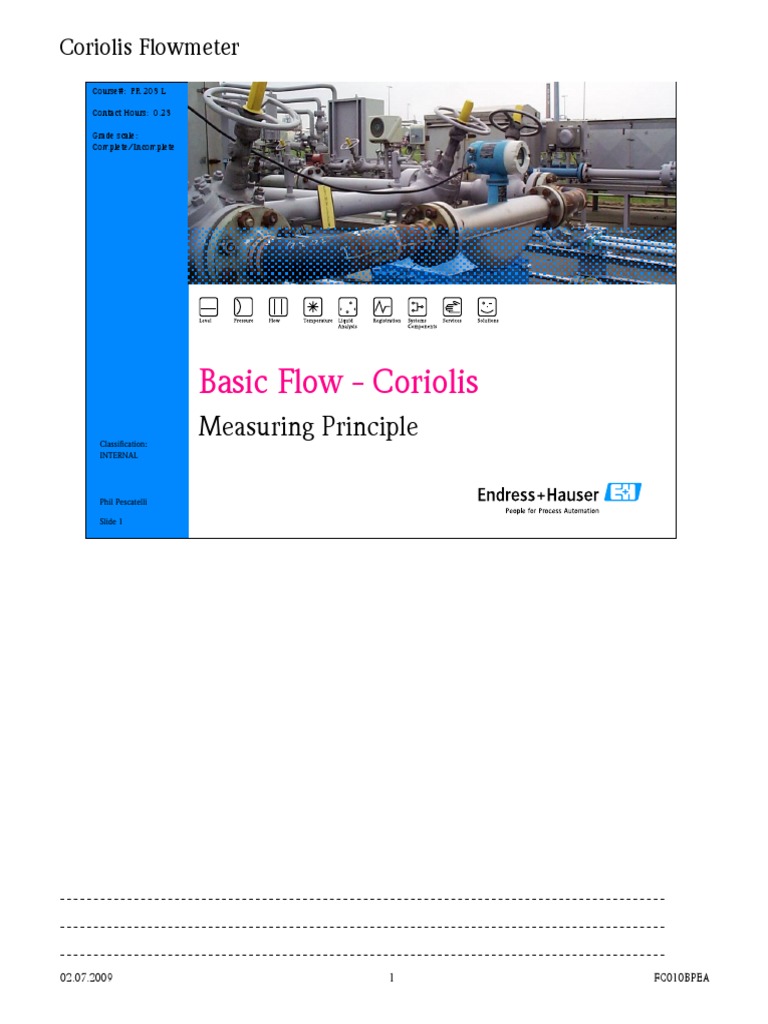 1.-Basic Flow - Coriolis | PDF | Flow Measurement | Density