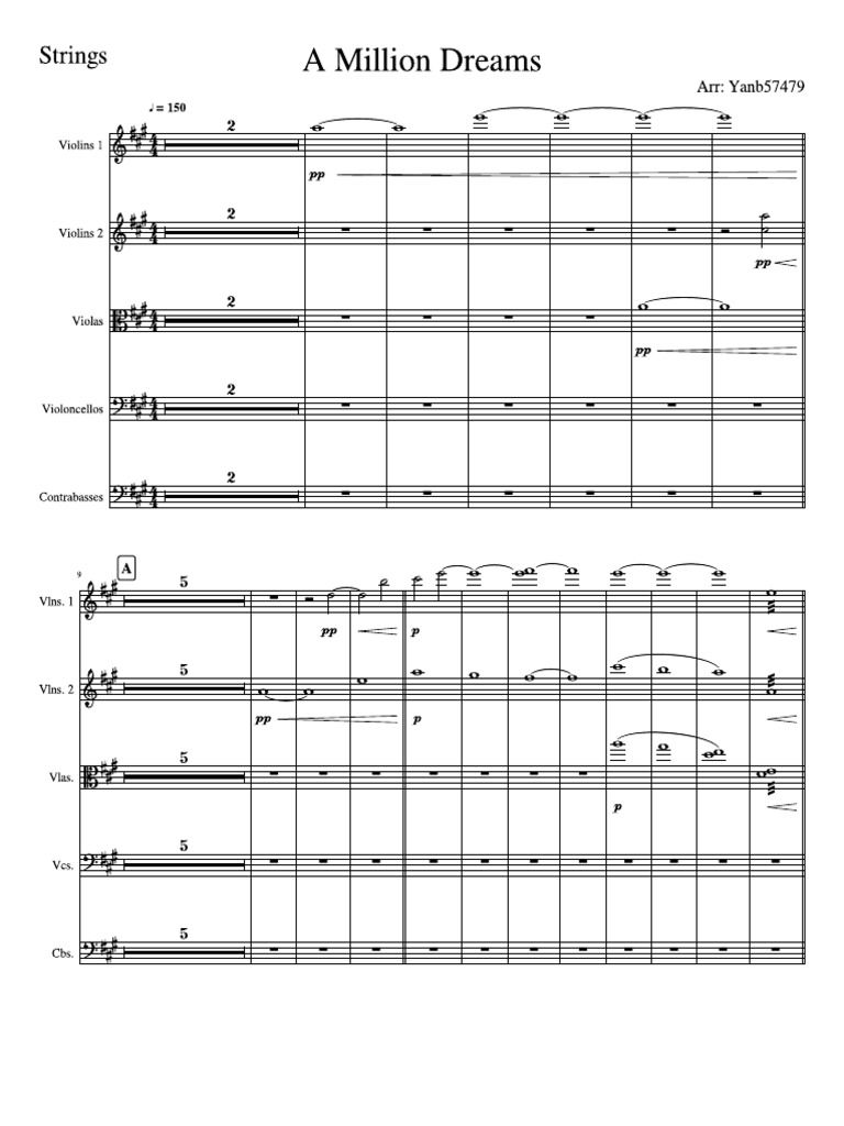 A Million Dreams Complete-Strings | PDF