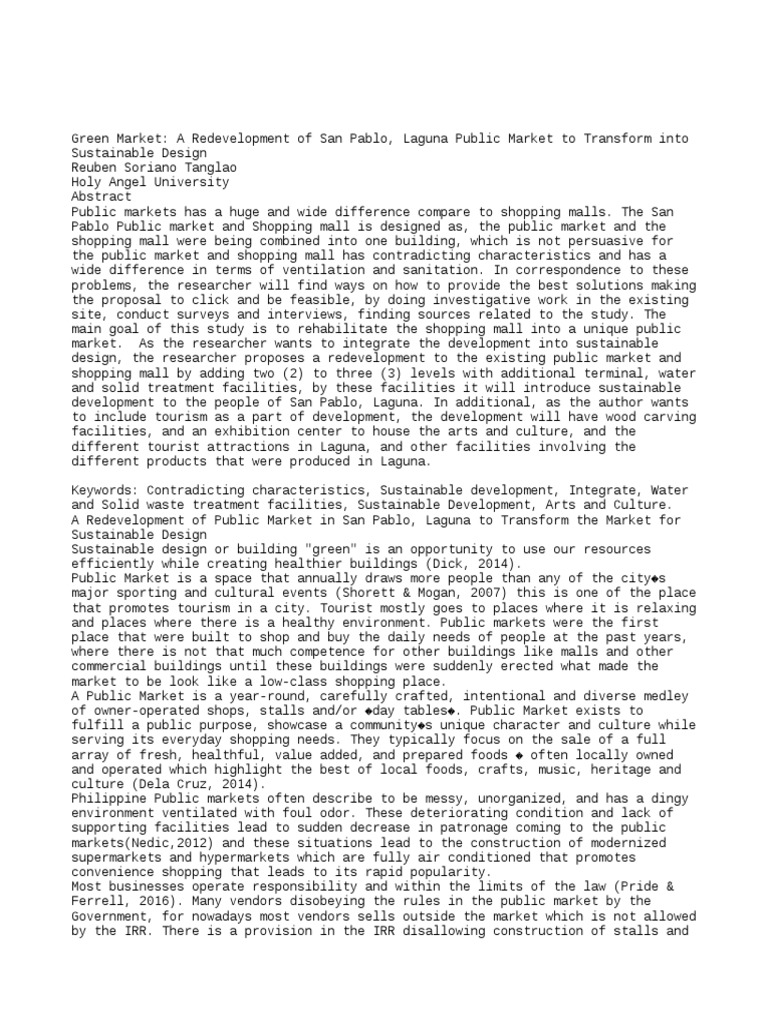 Public Market Redevelopment | PDF | Green Building | Sustainability