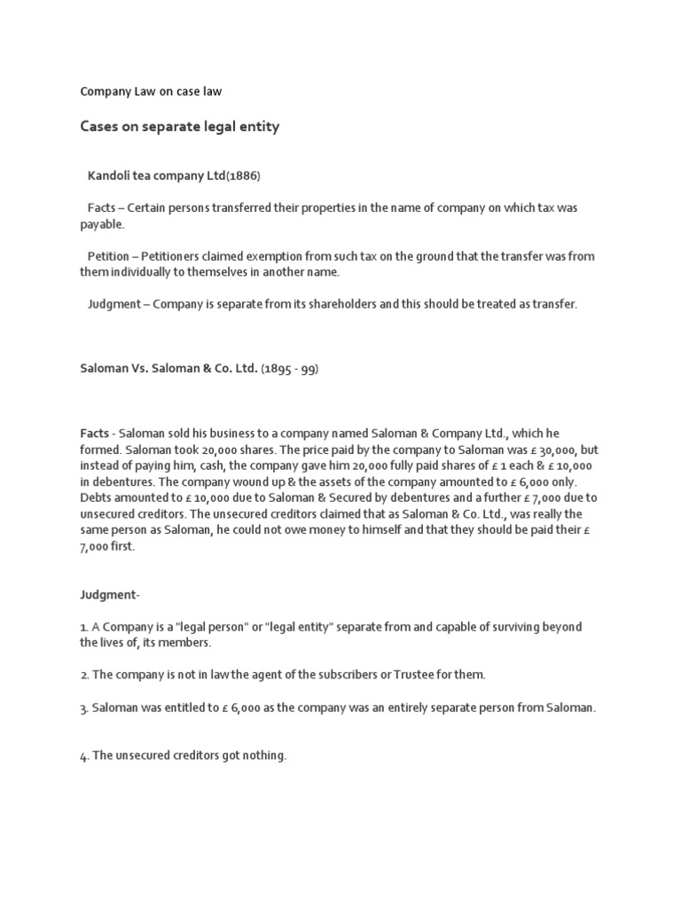 Company Law Case Laws | Download Free PDF | Companies | Fiduciary