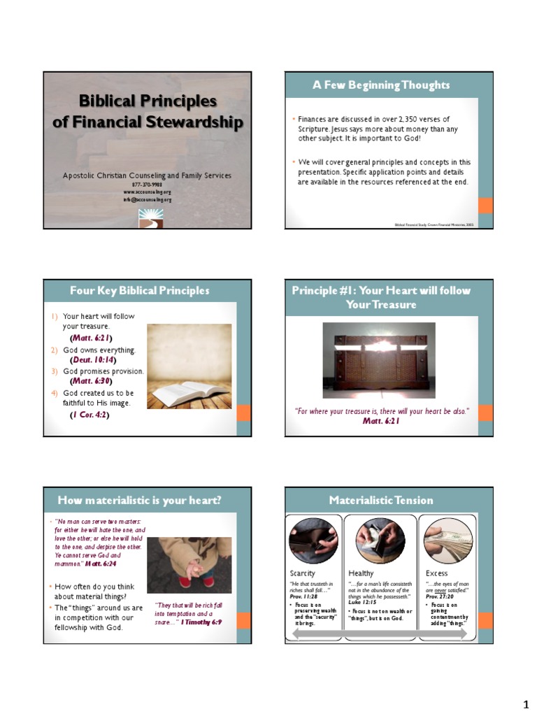 Biblical Principles of Financial Stewardship | PDF | God In ...