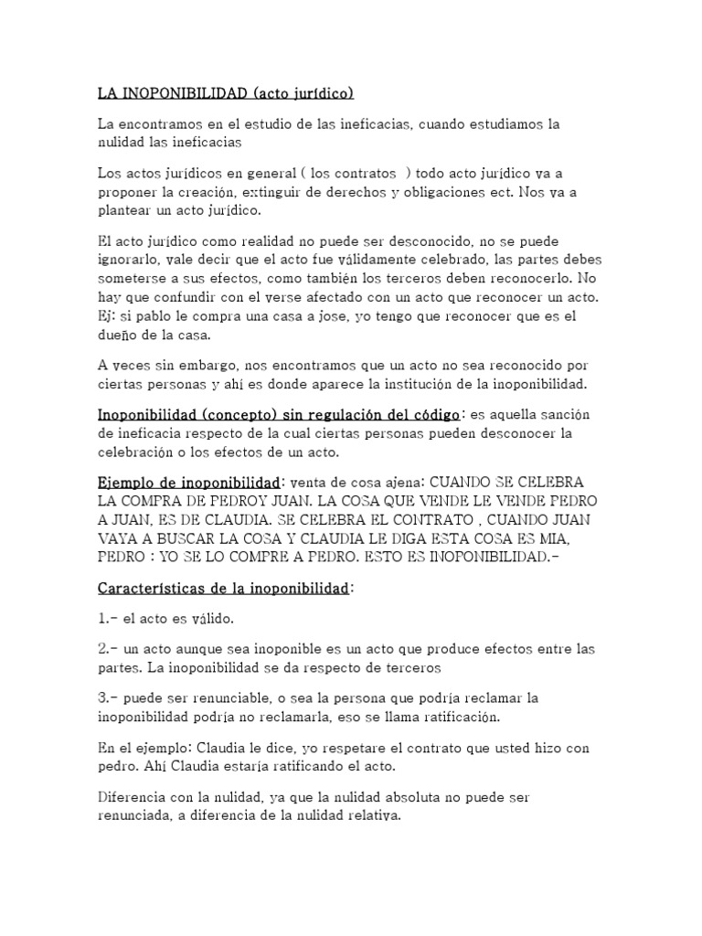 La Inoponibilidad | PDF | Divorcio | Instituciones sociales