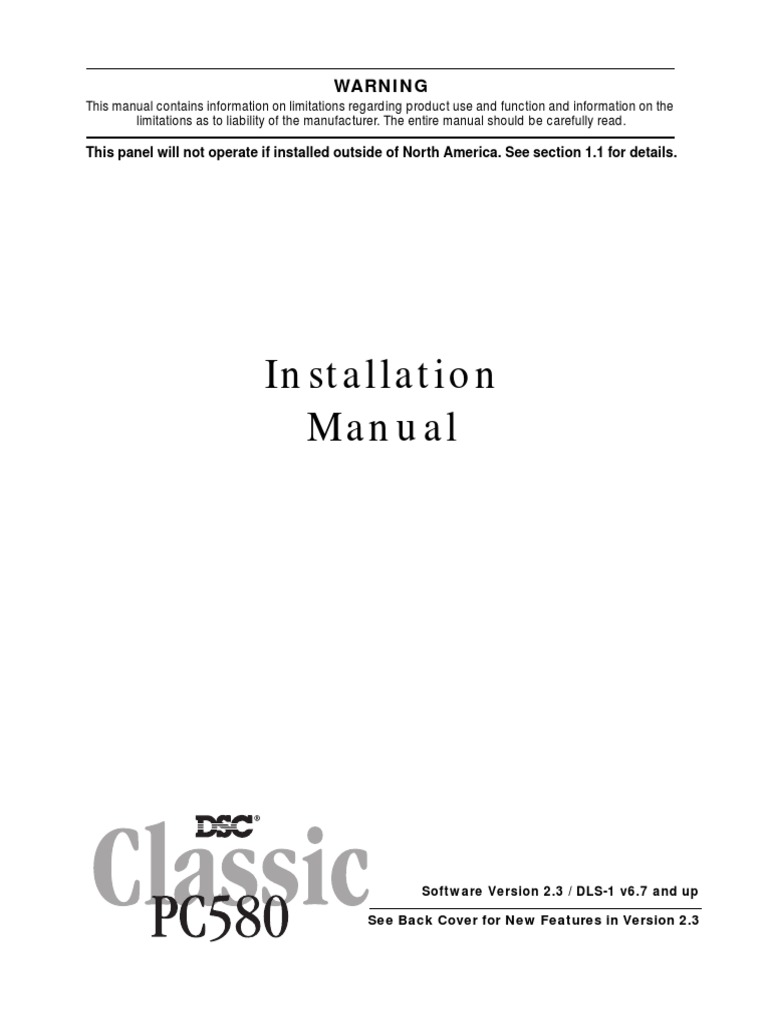 PC580 v2.3 Installation Manual | PDF | Breach Of Contract | Telephone