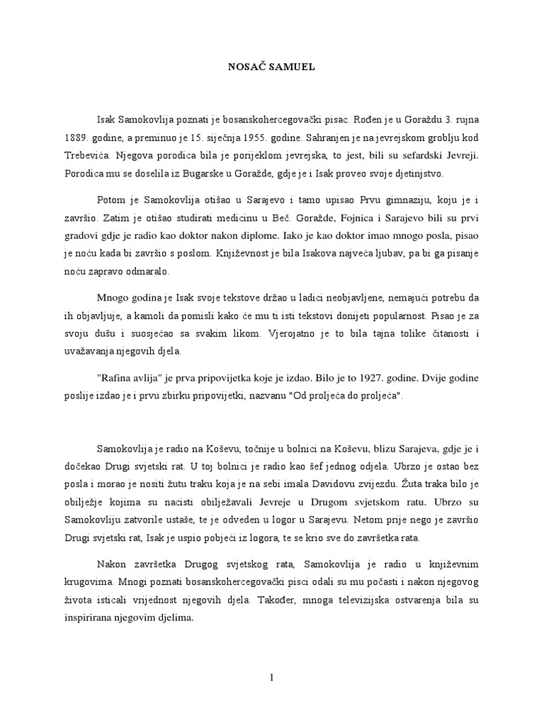 Nosač Samuel | PDF