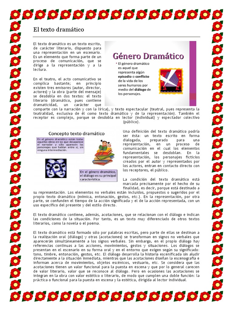 Características y elementos del texto dramático | PDF | Teatro | Comunicación
