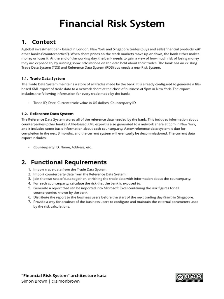 Financial Risk System | PDF | Banks | Risk