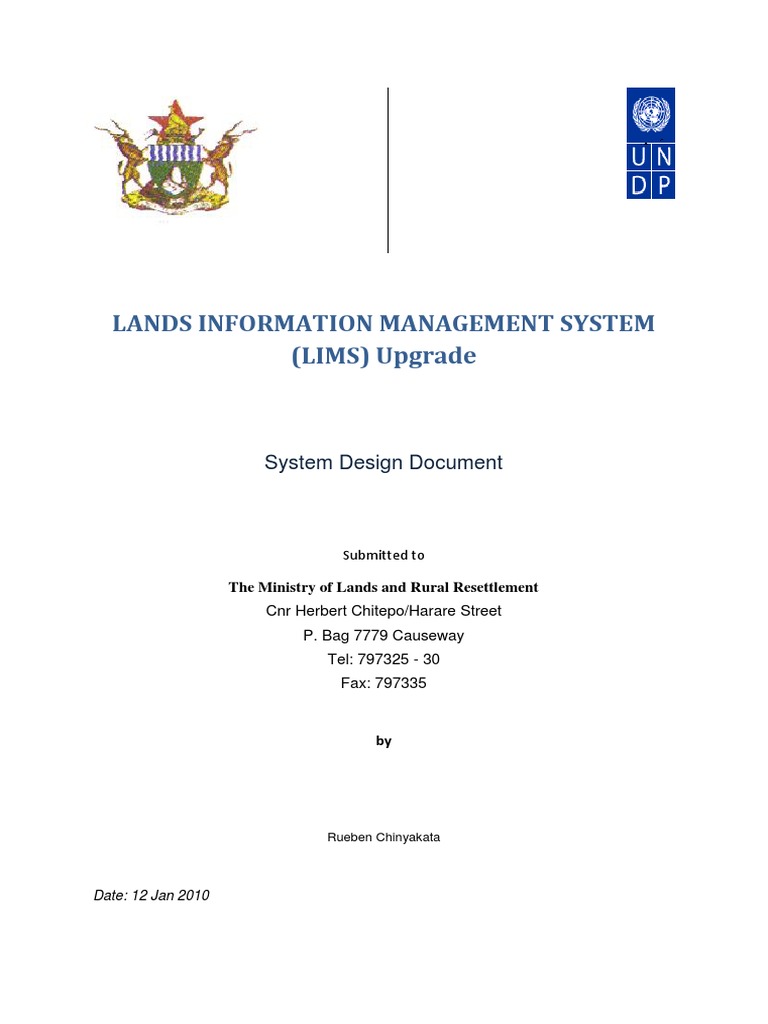 Land Audit (LIMS) Project Document | PDF | Data Model | Geographic ...