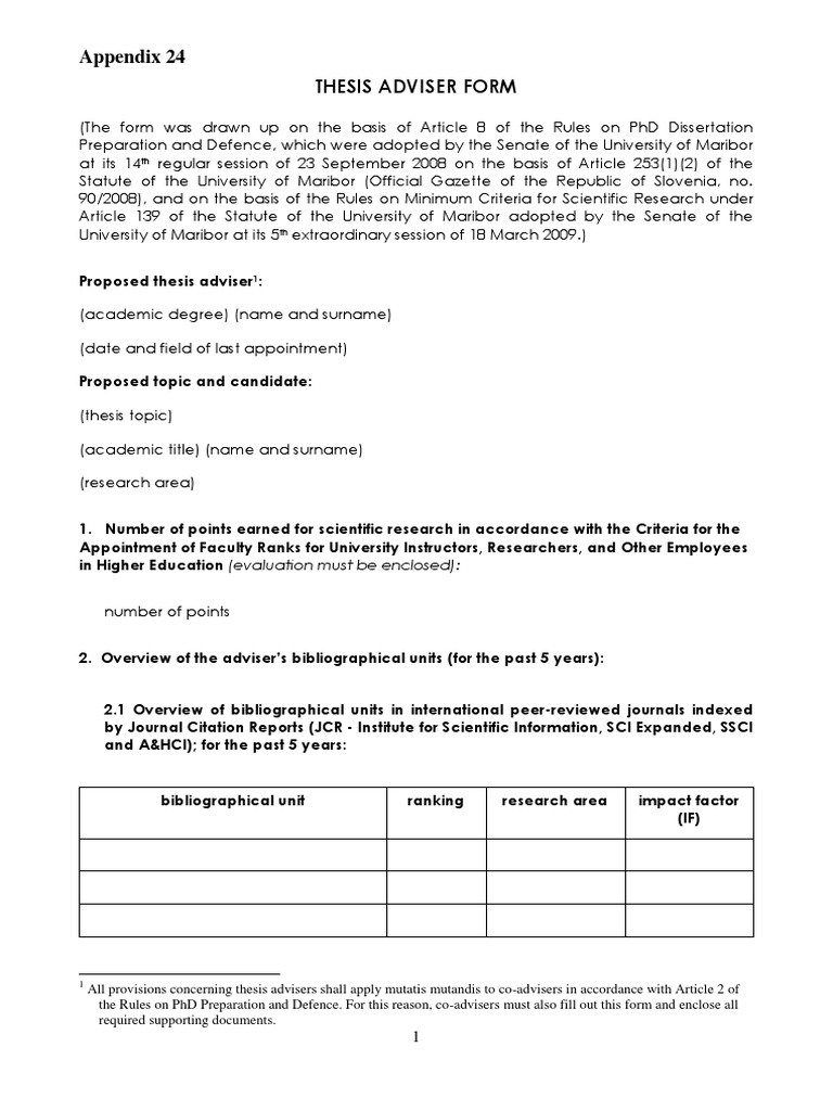 A24 PHD Thesis Adviser Form | PDF | Thesis | Doctor Of Philosophy