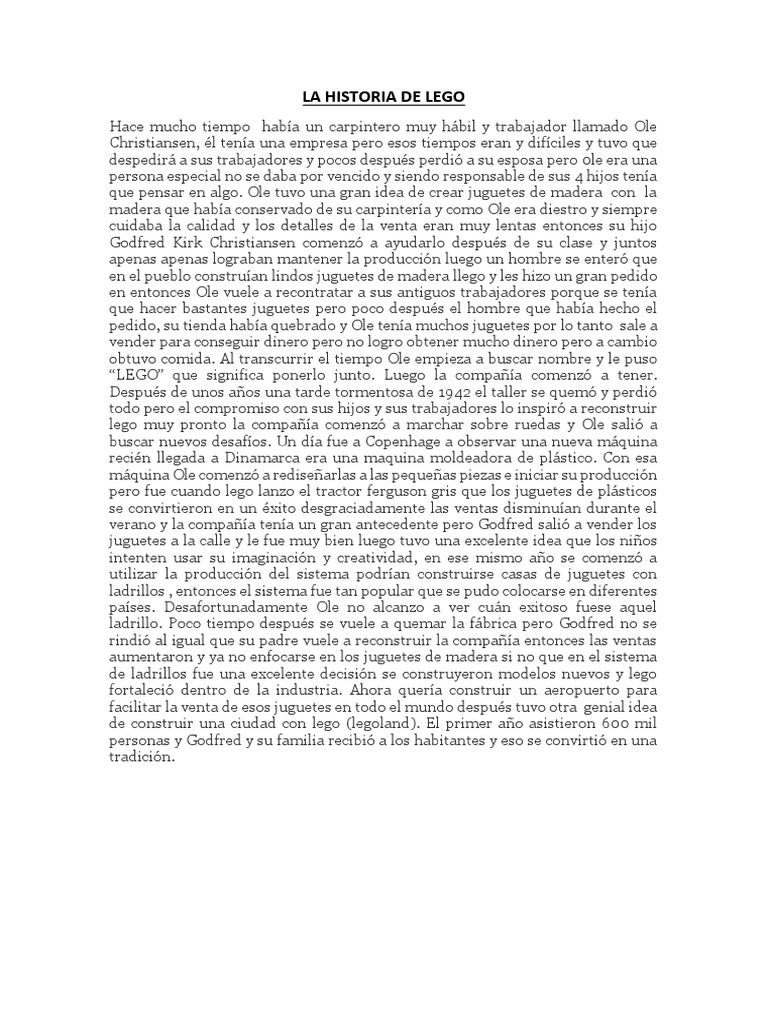La Historia de Lego | PDF | Ocio