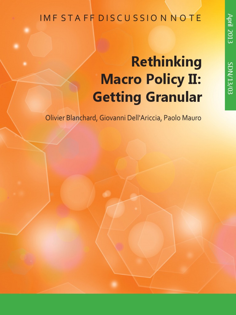 Rethinking Macro Policy Pdf Fiscal Policy Macroprudential Regulation