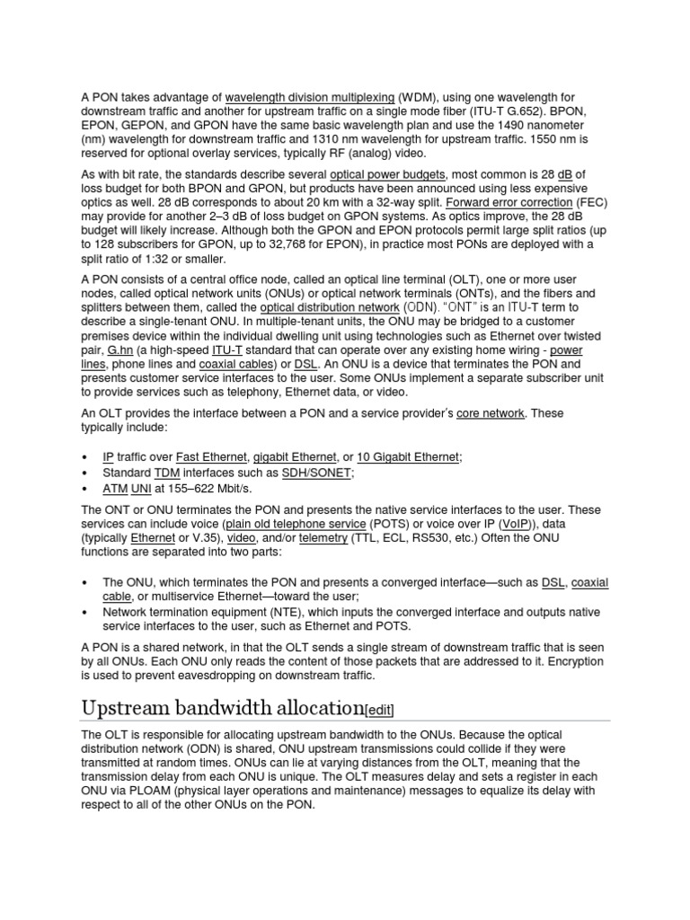 Upstream Bandwidth Allocation: (Edit) | PDF | Network Protocols ...