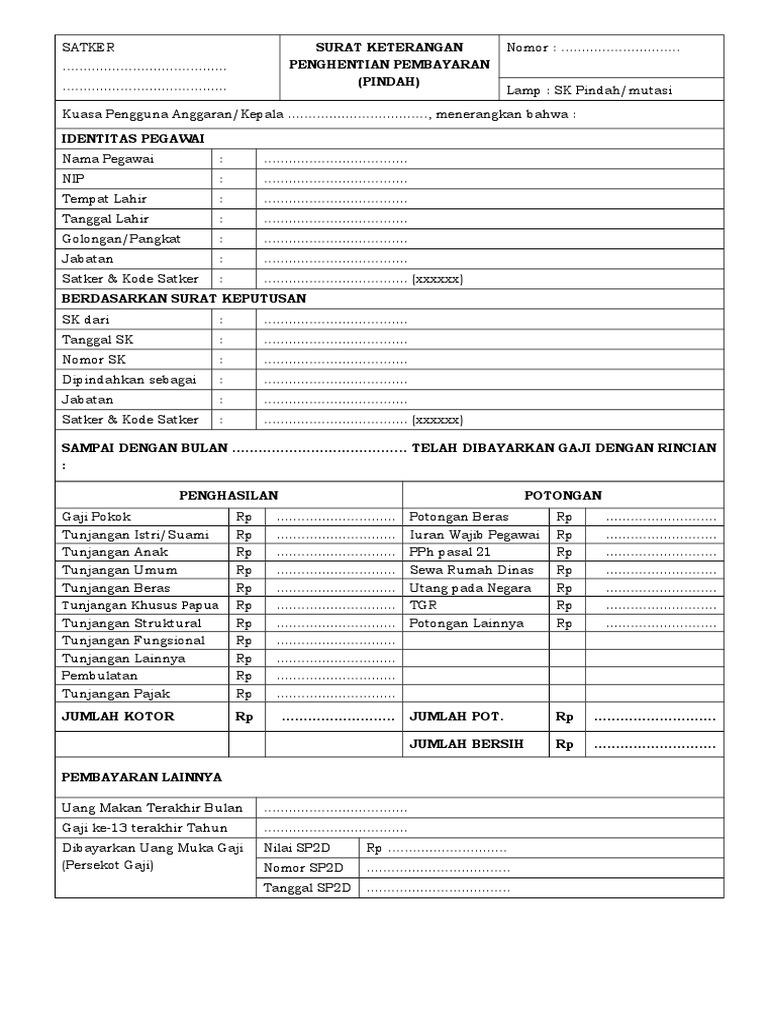SKPP Pindah Pns | PDF