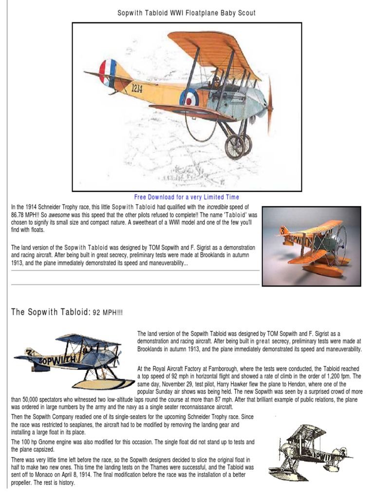 Sopwith Tabloid | PDF | Aerospace | Aircraft