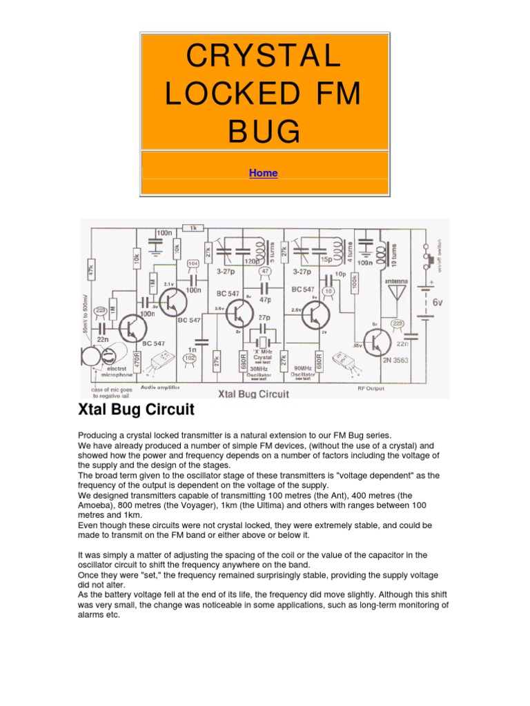 Crystal Locked FM Bug | Download Free PDF | Inductor | Transmitter