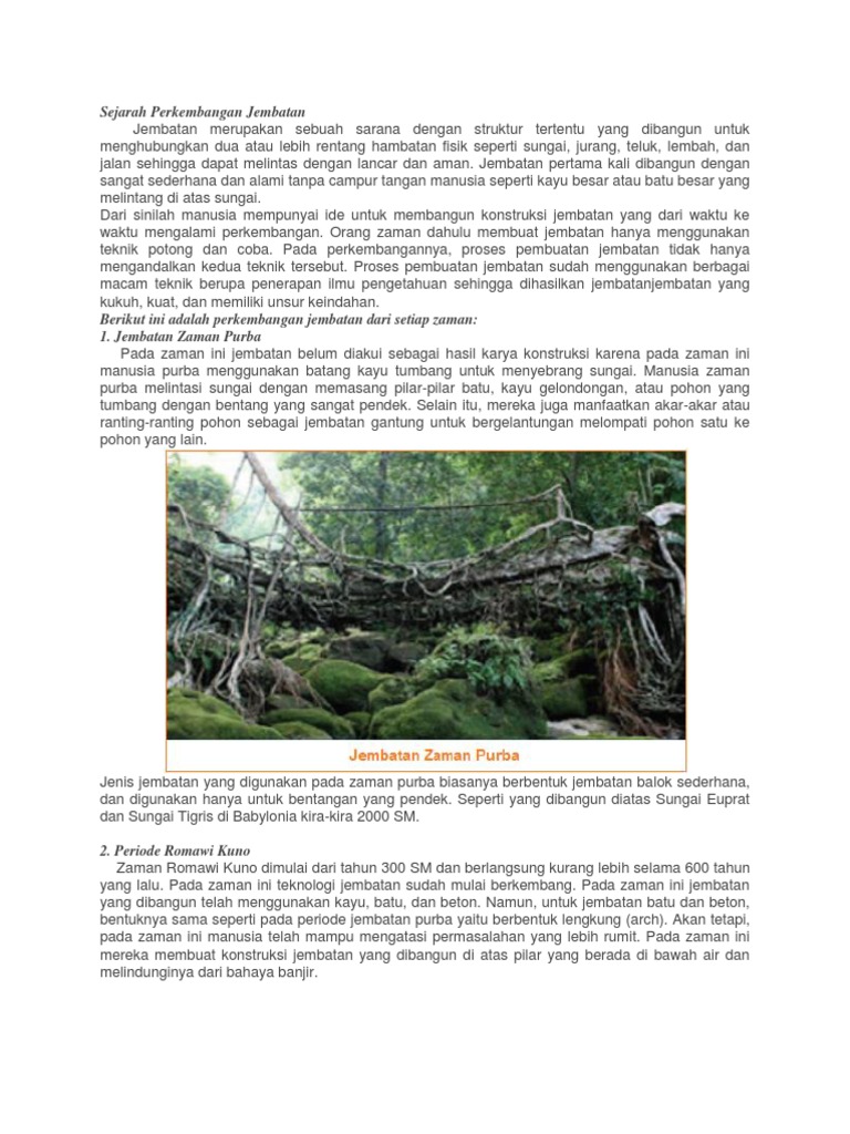 Sejarah Perkembangan Jembatan | PDF Sejarah Perkembangan Jembatan | PDF