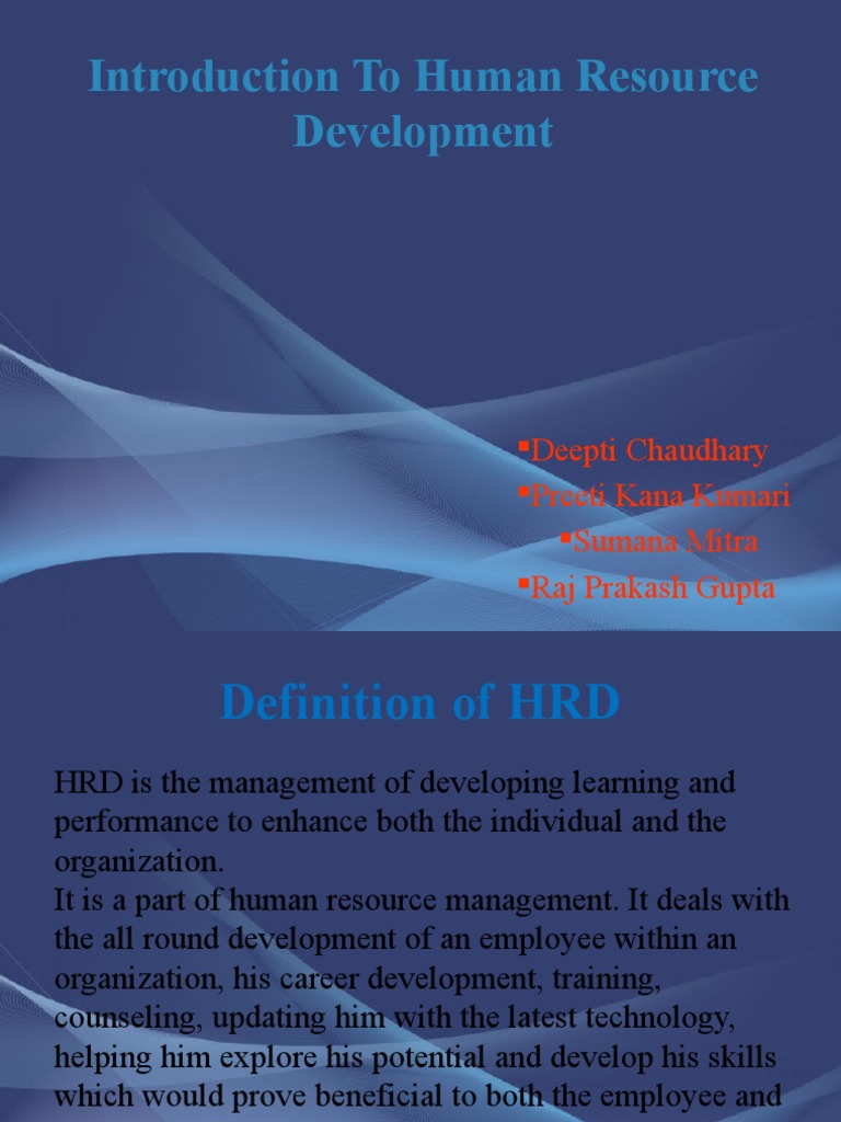 Introduction To Human Resource Development | PDF | Human Resources ...
