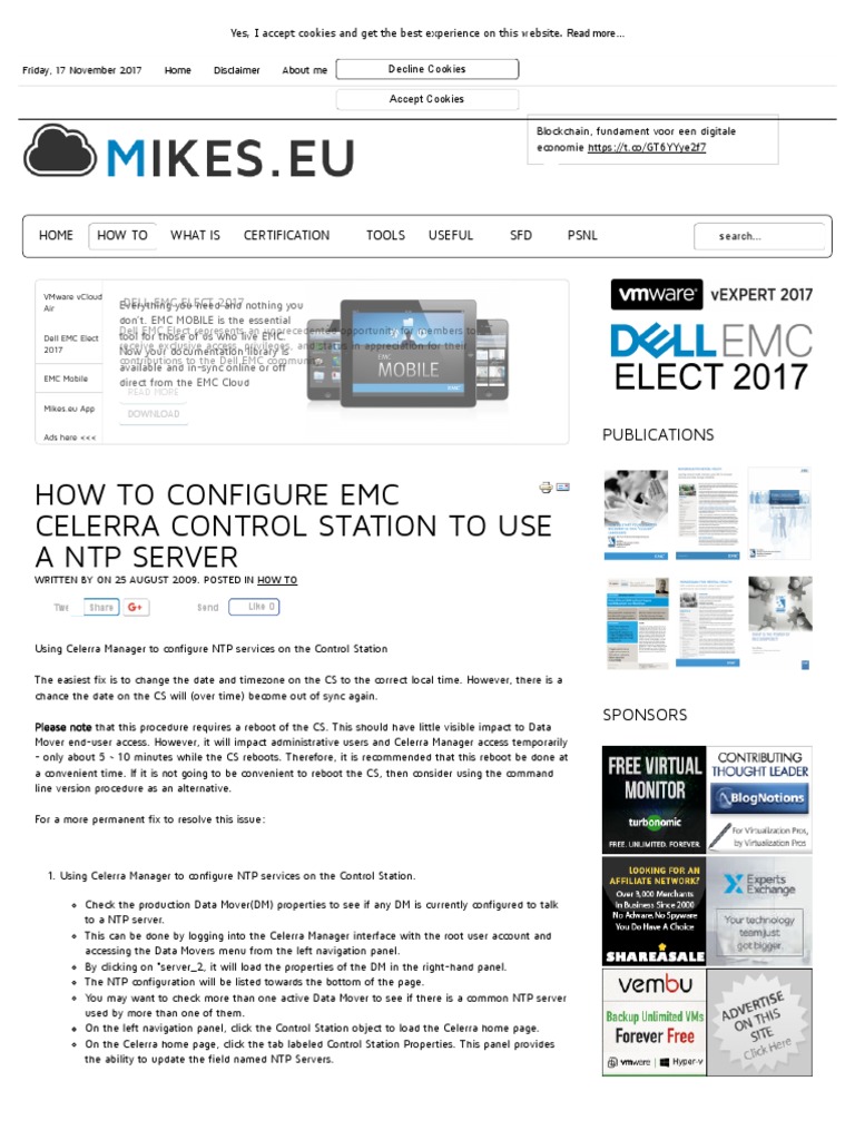 How To Configure EMC Celerra Control Station To Use A NTP Server PDF | PDF | Http Cookie ...