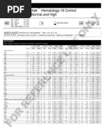 Mindray CBC-3D Hematology Control Values | PDF