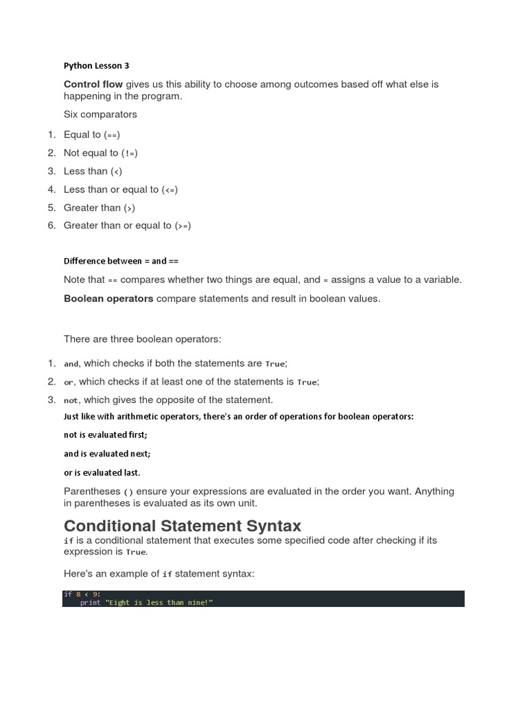 Python Lesson 3 | PDF