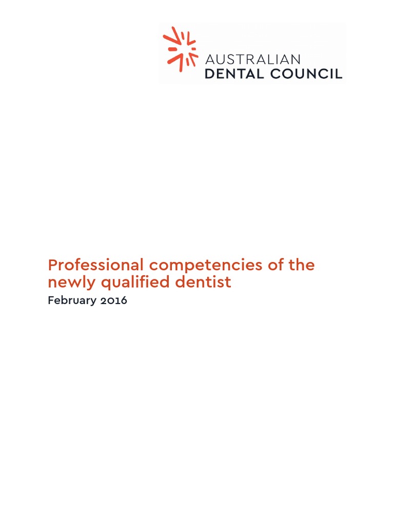 Professional Competencies of The Newly Qualified Dentist | PDF | Dental ...